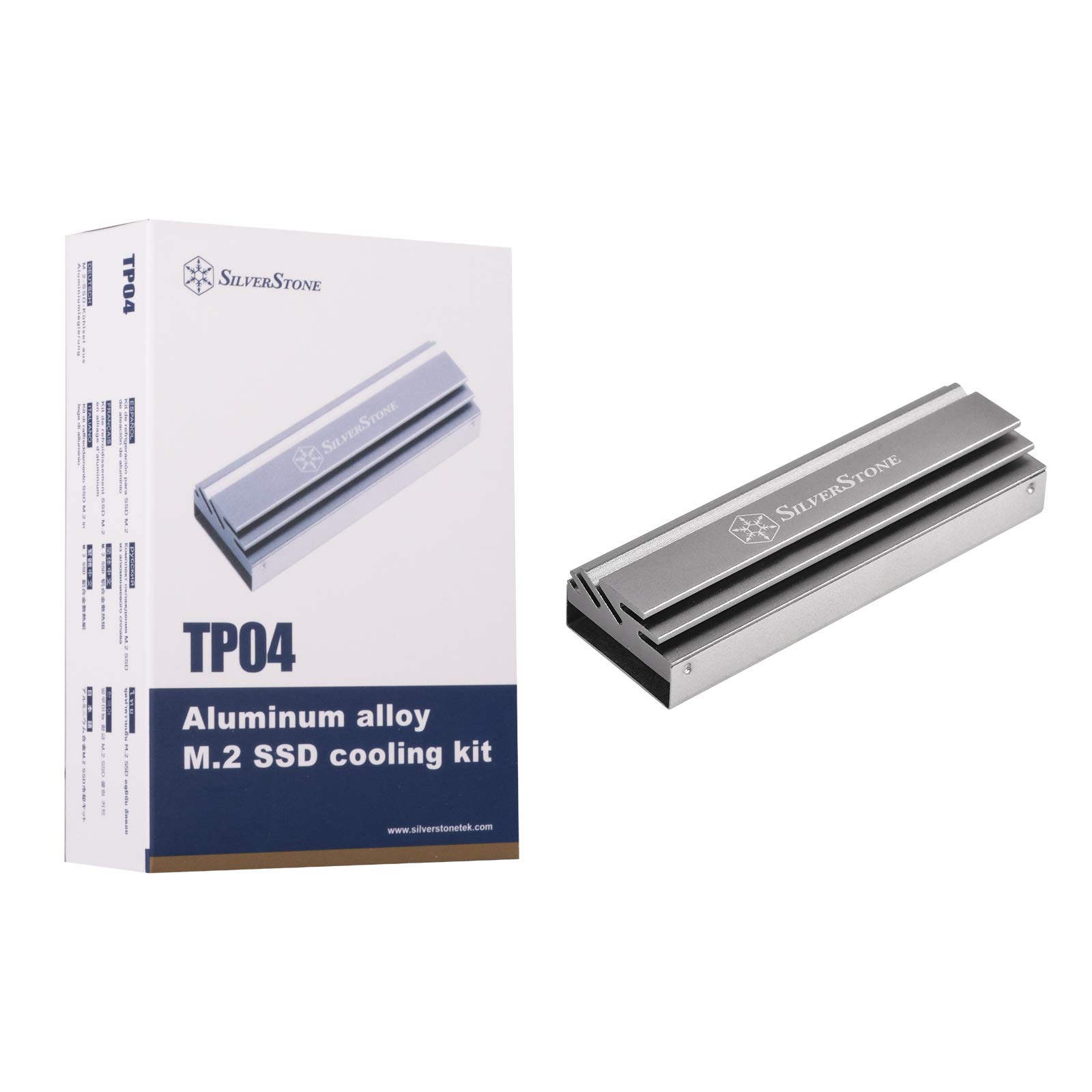 SilverStone Technology TP04 Aluminum Alloy M.2 SSD Cooling kit, TAA Compliant