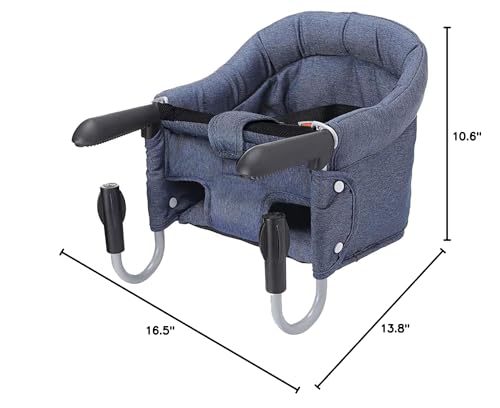 Updated Hook On High Chair, Hoomall Fast Table Chair, High Load Design Clip on High Chair, Fold-Flat Storage Portable Attachable Table Removable Seat Convenient for Home and Travel Navy