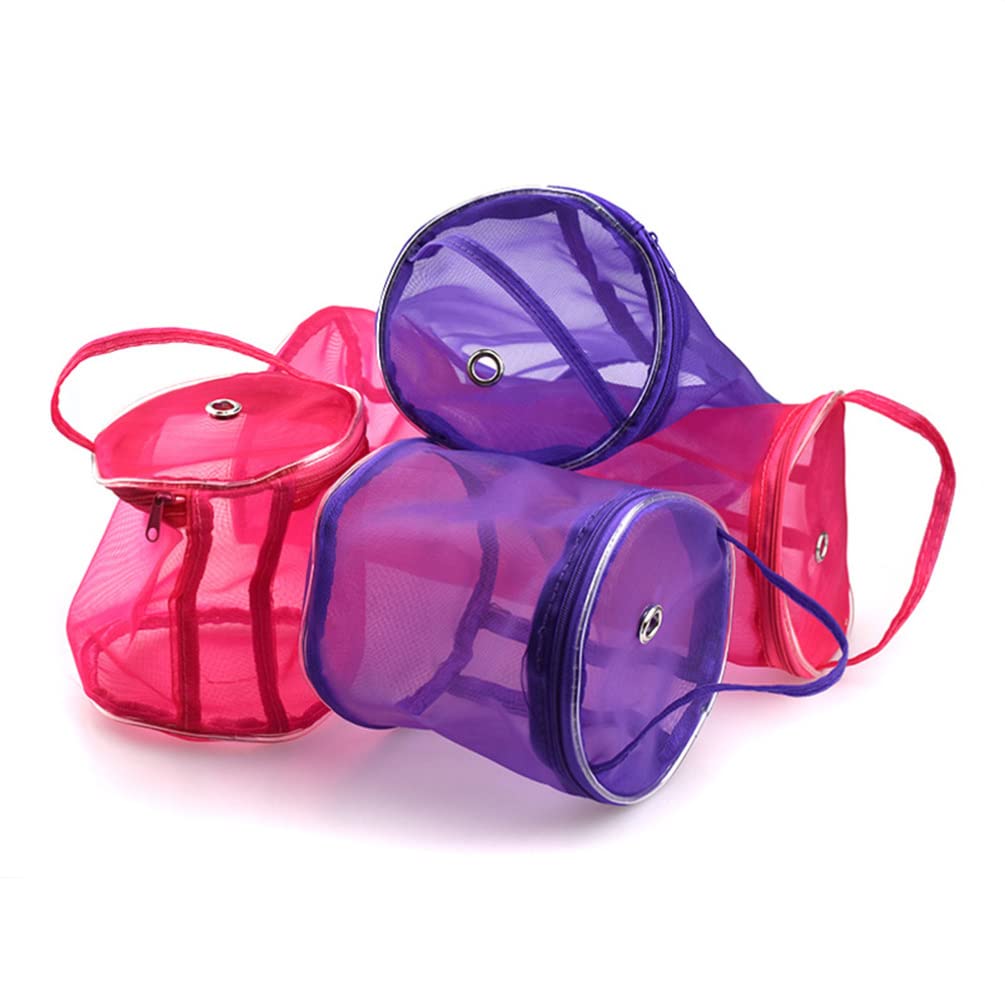 Ciieeo Storage Bag Empty Yarn Container Yarn Tote Bag Yarn Mesh Bag Knitting Yarn Bag Shearling Handbag Tote Bag with Zipper Knitting Holder Yarn Storage Travel Purple Organizer to Weave