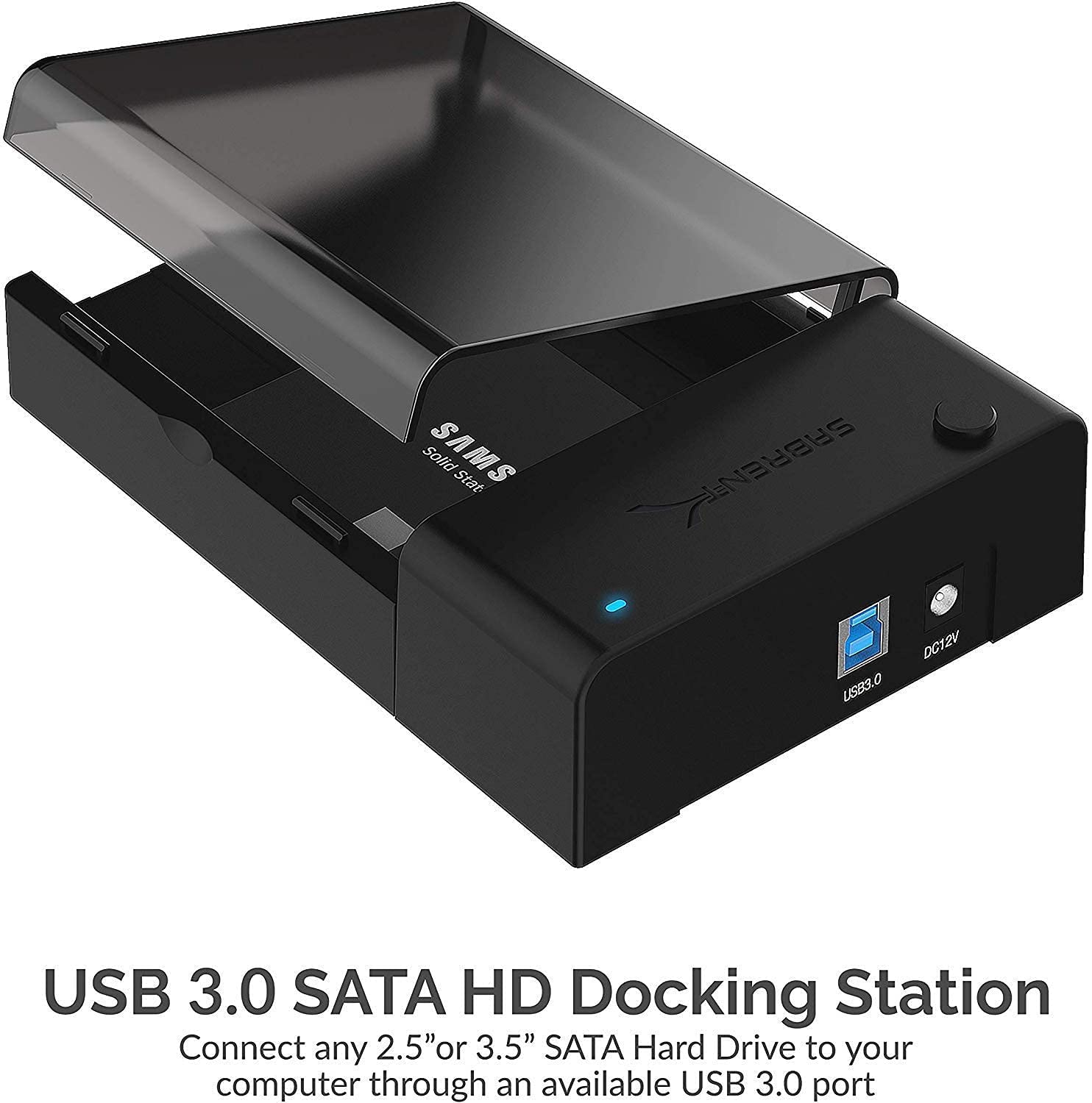 USB 3.0 Extension Cable A Male to A Female [Black] 3 Feet+ USB 3.0 to SATA External Hard Drive Lay Flat Docking Station for 2.5 or 3.5in HDD, SSD
