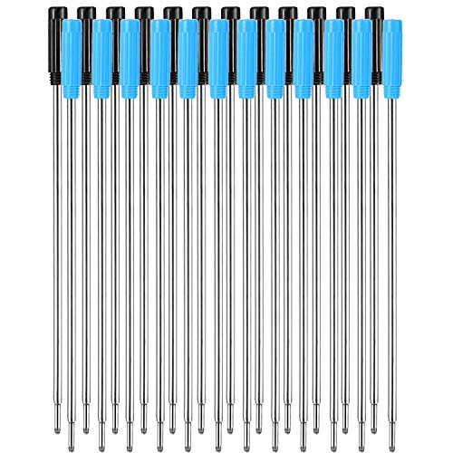 Jovitec 24 Pieces Replaceable Ballpoint Pen Refills Smooth Writing 4.5 Inch (11.6 cm) and 1 mm Medium Tip (Black and Blue)