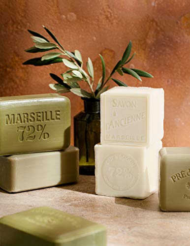 Pre de Provence Marseille Olive Oil Soap Cube, Traditional French Clean Scent Multi-Purpose use on Hands, Body, Laundry or Dishes, Natural, 300 Gram