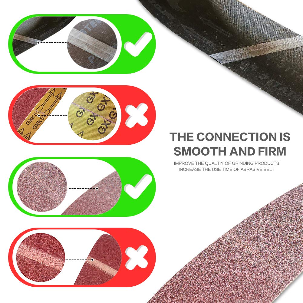 4 x 24 Inch 80 Grit Sanding Belt | Premium Aluminum Oxide Sanding Belt | Premium Sander Sandpaper β 12 Pack