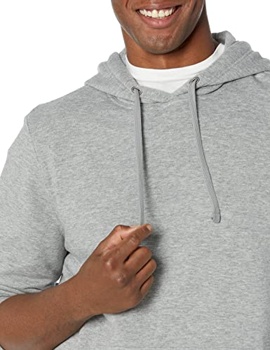 Amazon Essentials Men's Lightweight Long-Sleeve French Terry Hooded Sweatshirt (Available in Big & Tall), Grey Heather, Medium