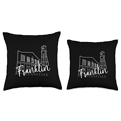 Cedar Rue Franklin Tennessee Landmark Historic Southern Small Town Throw Pillow, 16x16, Multicolor
