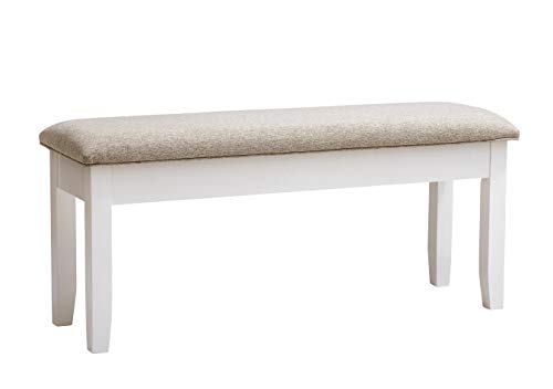 Powell Company Jane White and Beige Dining Storage Compartment by Powell Bench