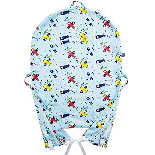 Newborn Lounger Cover for Dock A Tot Covers Only Deluxe Plus Baby Nest Sleep Pod Change Extra Cover 100% Cotton Co Sleeping Replacement Boys (Fits Dockatot Deluxe+) (Blue, Airplane)