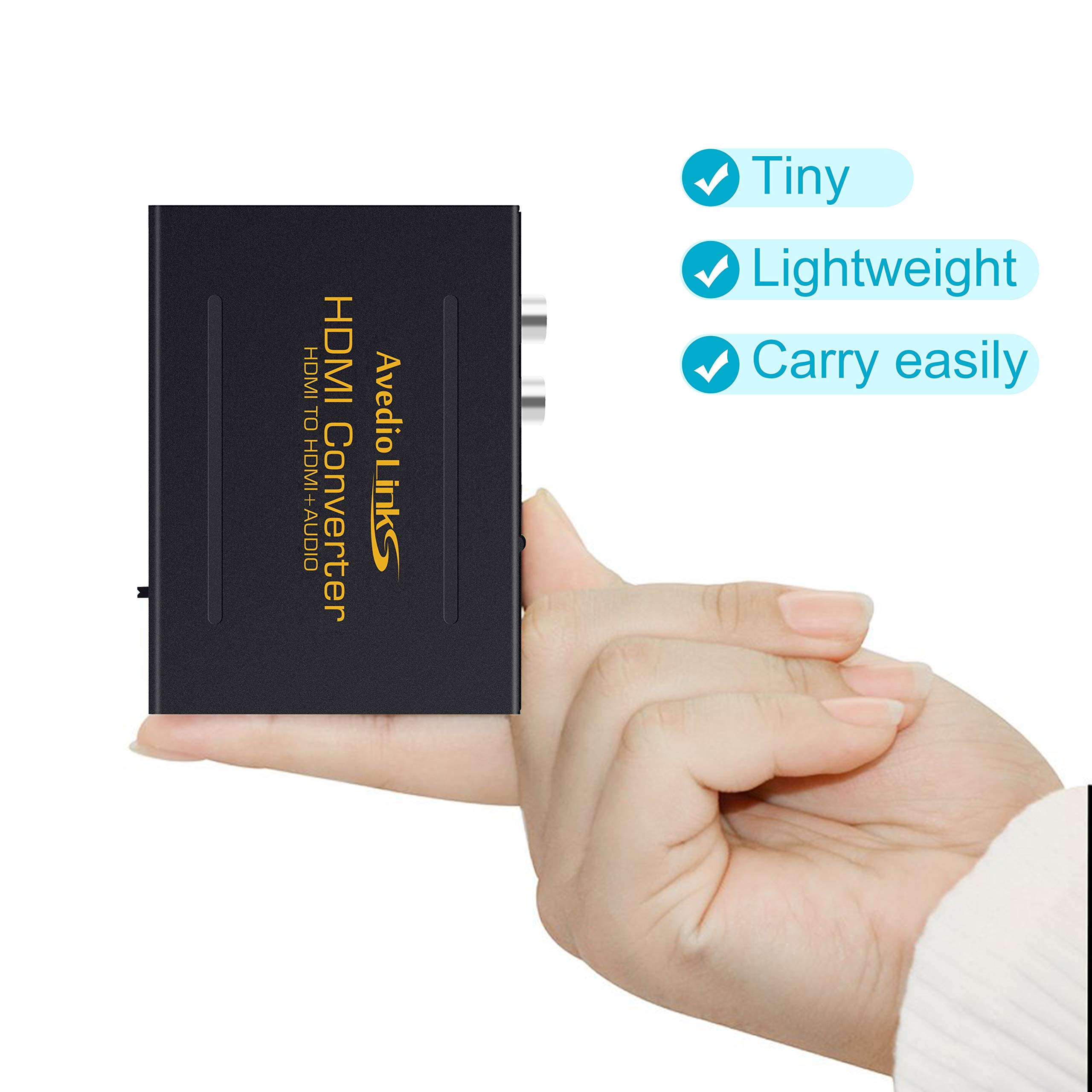 avedio links 4K HDMI Audio Extractor Splitter, 1080P HDMI to HDMI Audio Converter + Optical Toslink SPDIF + L/R Stereo Analog Audio, HDMI Audio Adapter for Fire Stick, Blu-Ray Player (4K 30Hz Black)