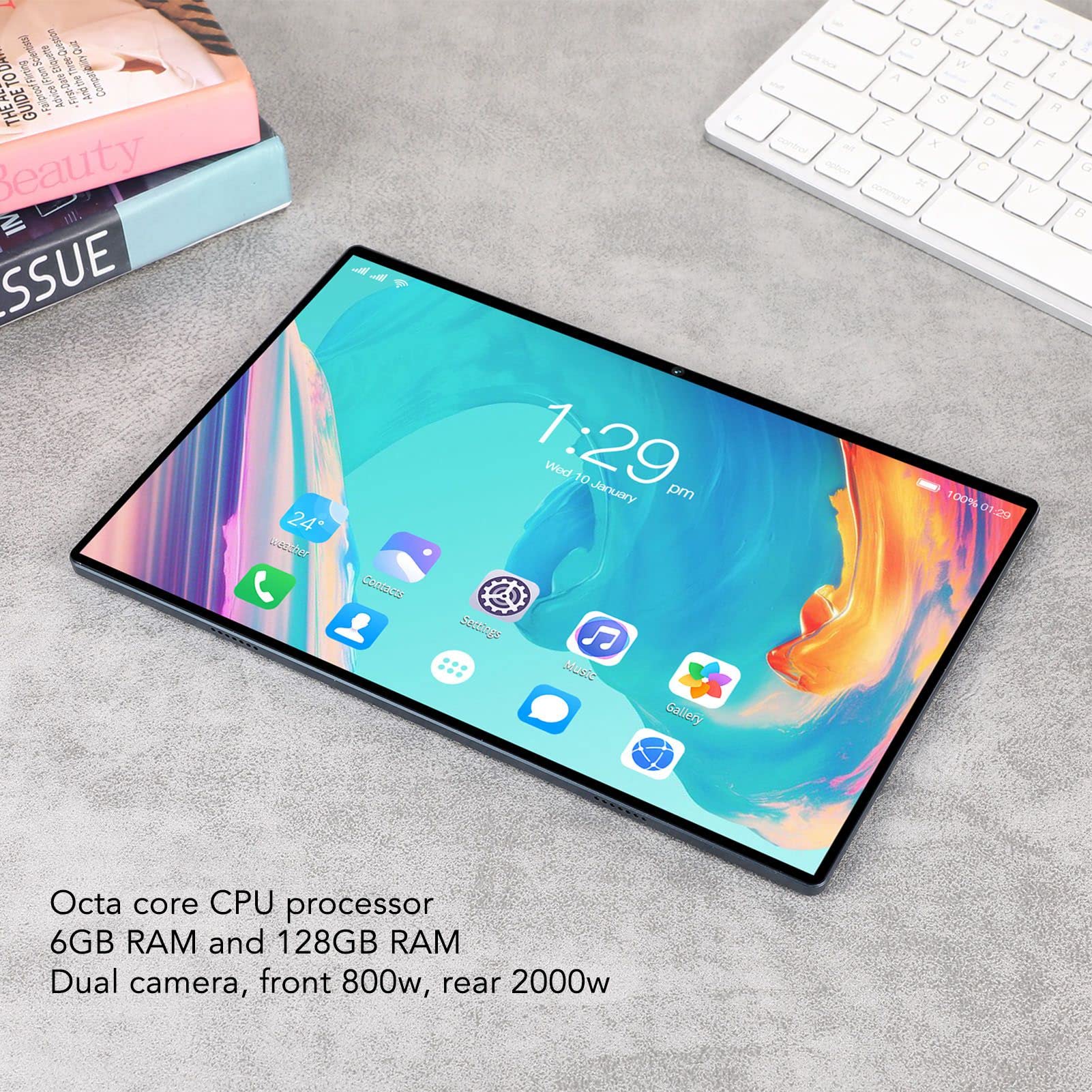 7 Inch Tablet for Kids, Toddler Tablet with 6GB RAM 128GB ROM Octa Core Processor, Easy to Use Tablet for Kids Seniors, Dual Band 5G WiFi, 8000mah Battery, Dual SIM Dual Standby