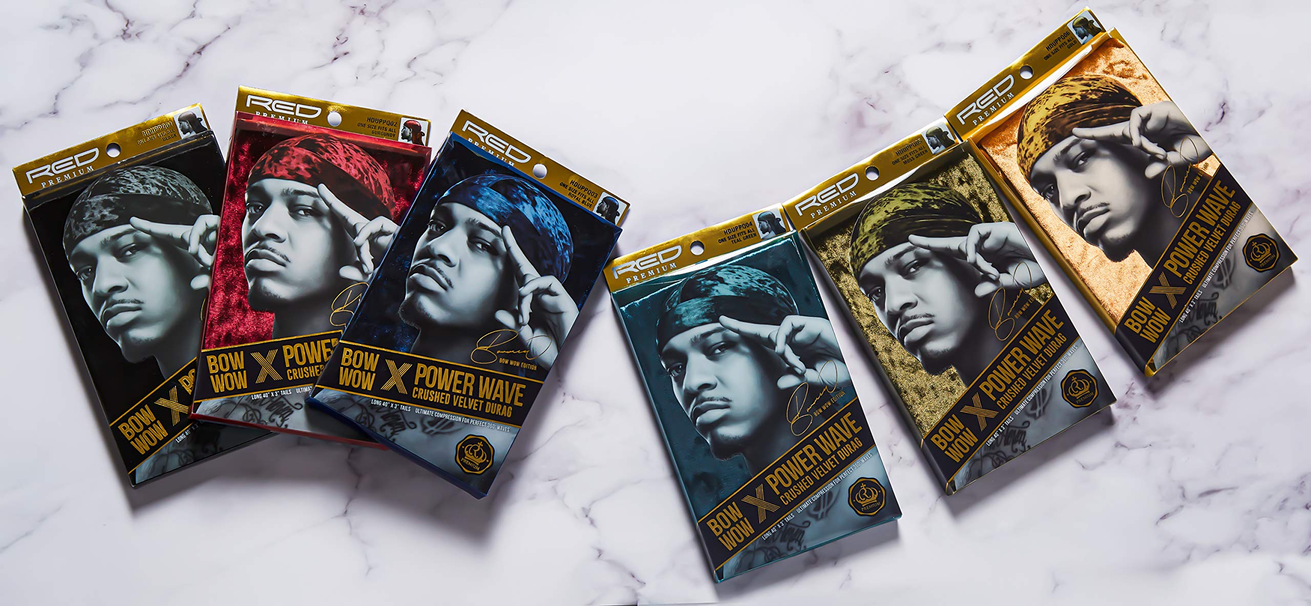 KISS RED Premium Bow Wow X Power Wave Crushed Velvet Durag (Black)