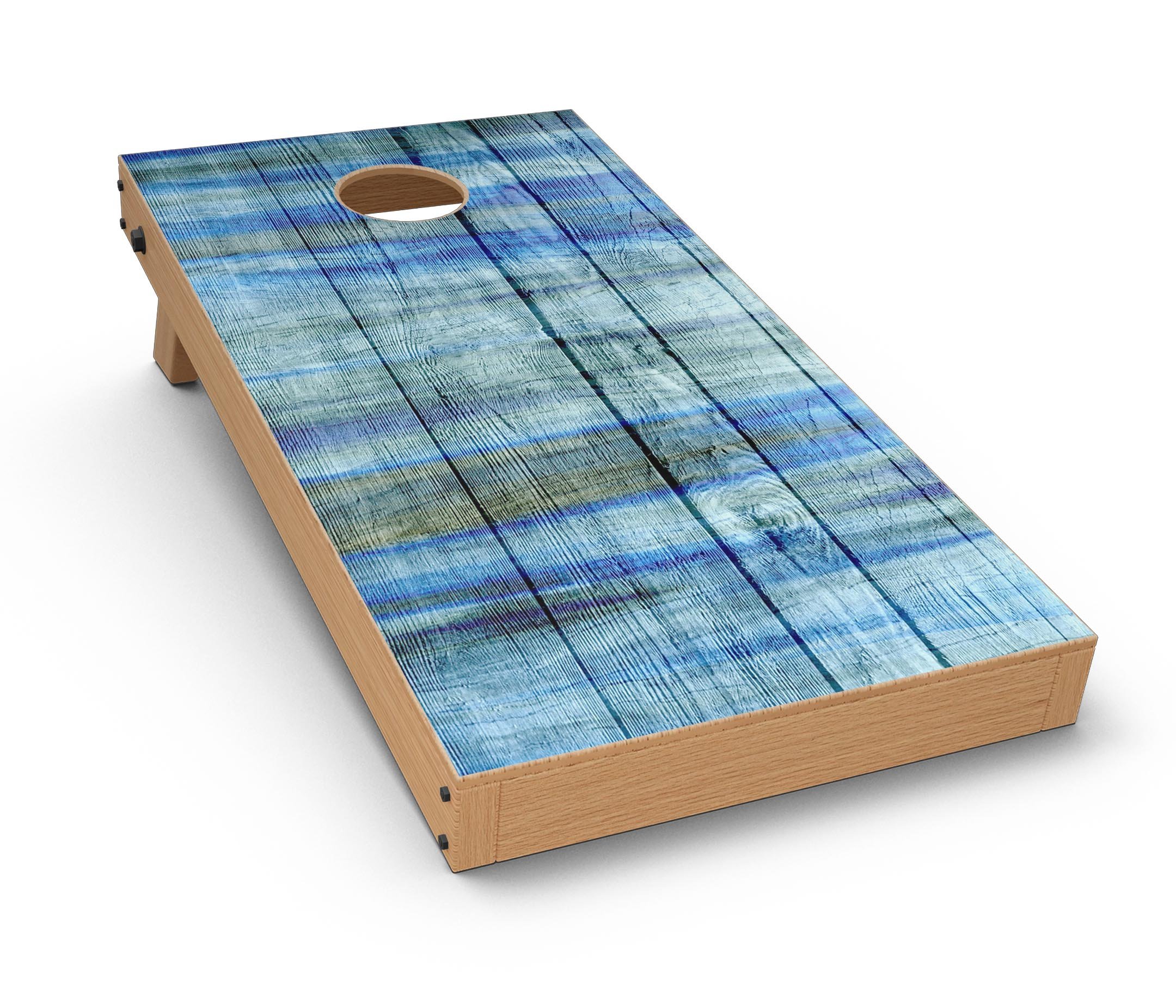 Design Skinz Wood Skin Set for Cornhole (Skin Only) - Blue and Green Tye-Dyed Wood