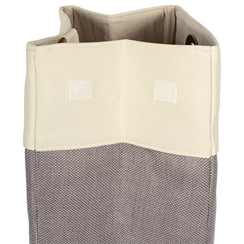 DII Canvas Laundry Basket, Grey Colorblock, Bag Large
