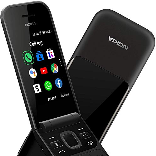 Nokia 2720, 2.8" (TA-1170) 4GB, Dual SIM, Flip Phone, GSM Unlocked, International Version, No Warranty - Black