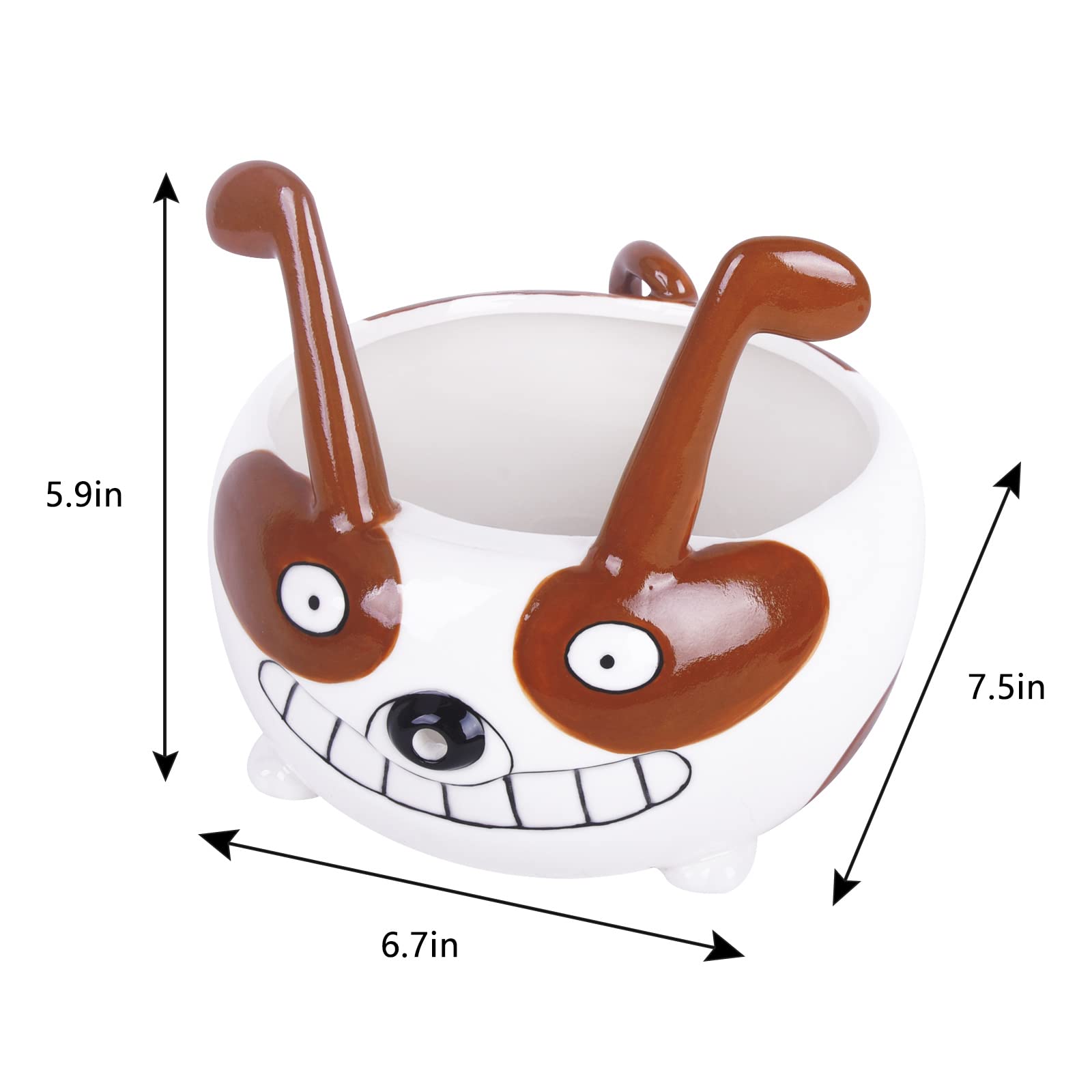 Vencer Ceramic Yarn Bowl Knitting Bowl,Craft Knitting Bowl,Handmade Ceramic Yarn Holder for Crochet and Knitting Accessories,Yarn Storage,Cat,VAY-002