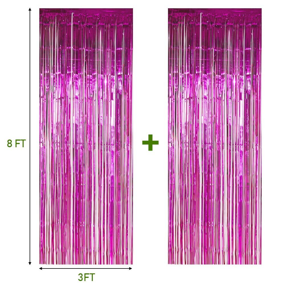Twinkle Star 2 Pack Photo Booth Backdrop 3FT x 8FT Metallic Tinsel Foil Fringe Curtains Environmental Background Streamers for Birthday Wedding Party Christmas Decorations