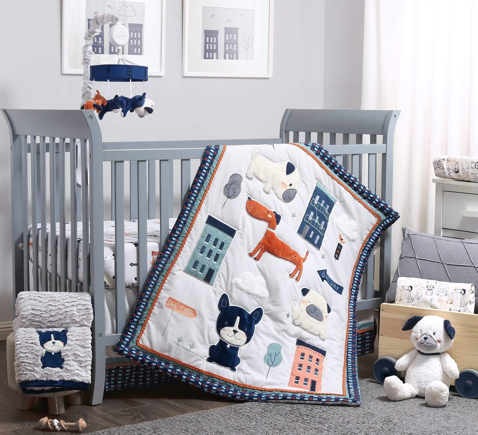 The Peanutshell Puppy Dog Crib Mobile - Pug Life Nursery Collection