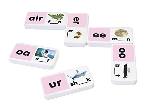 Junior Learning Long Vowel Dominoes Educational Action Games, Multi (JL495)
