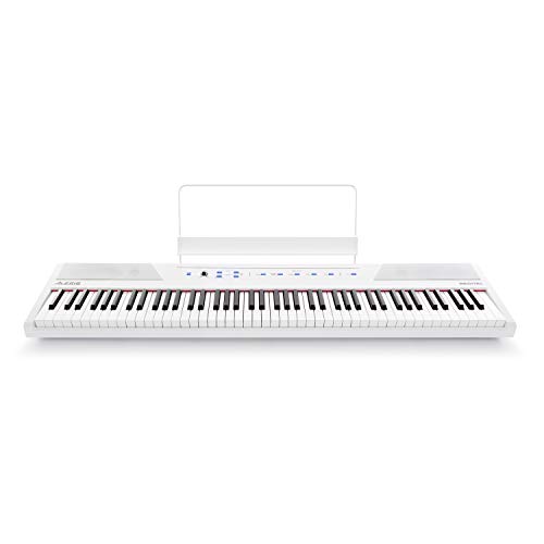 Alesis Recital – 88 Key Digital Piano Keyboard with Semi Weighted Keys, 2x20W Speakers, 5 Voices, Split, Layer and Lesson Mode, FX and Piano Lessons