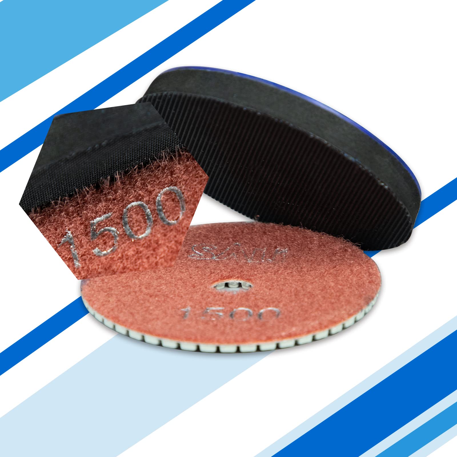 Sali 10 Pack Diamond Polishing Pads 4 Inch Wet Granite Stone Polish Pad Kit for Drill, Grinder, Polisher Polishing Pad for Concrete Marble Stone Countertop Quartz 50 Grit