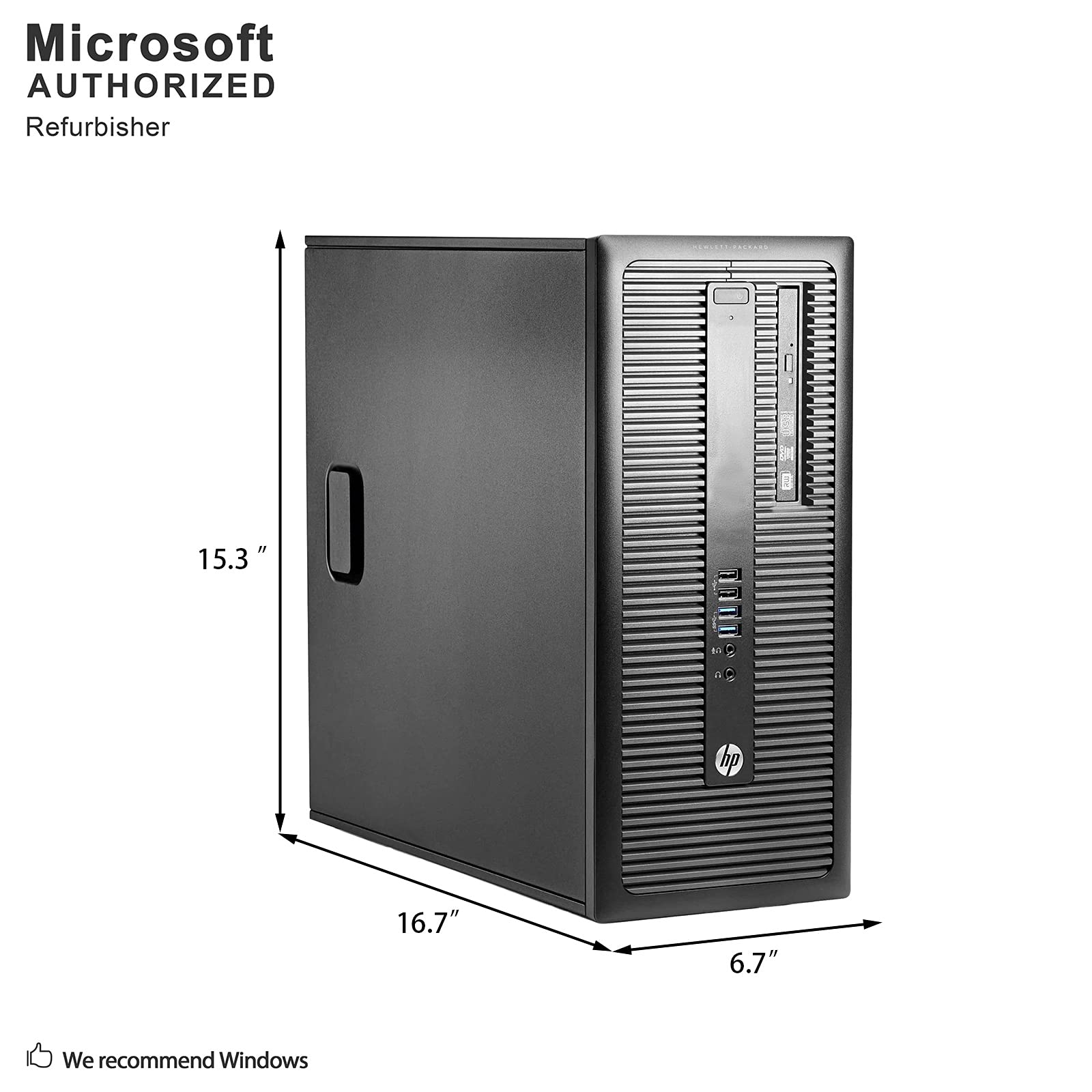 HP EliteDesk 800 G2 Business Desktop Mini Tower, Intel Core i7 6700 3.4Ghz, 32GB DDR4 RAM, 512GB SSD Hard Drive, Windows 10 Pro (Renewed)