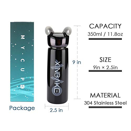 Vacuum Mug for kids Cute Shofar Thermos 2019 New Stainless Steel Hot Water Bottle Travel Cup(Black)