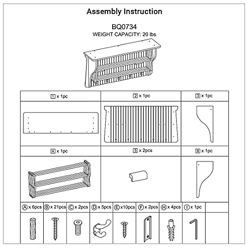 Danya B Accordion Clothes Drying Rack, Retractable, Wall Mounted Towel Rack and Hooks for Clothes and Towels for use in Laundry Room or Garage (White)
