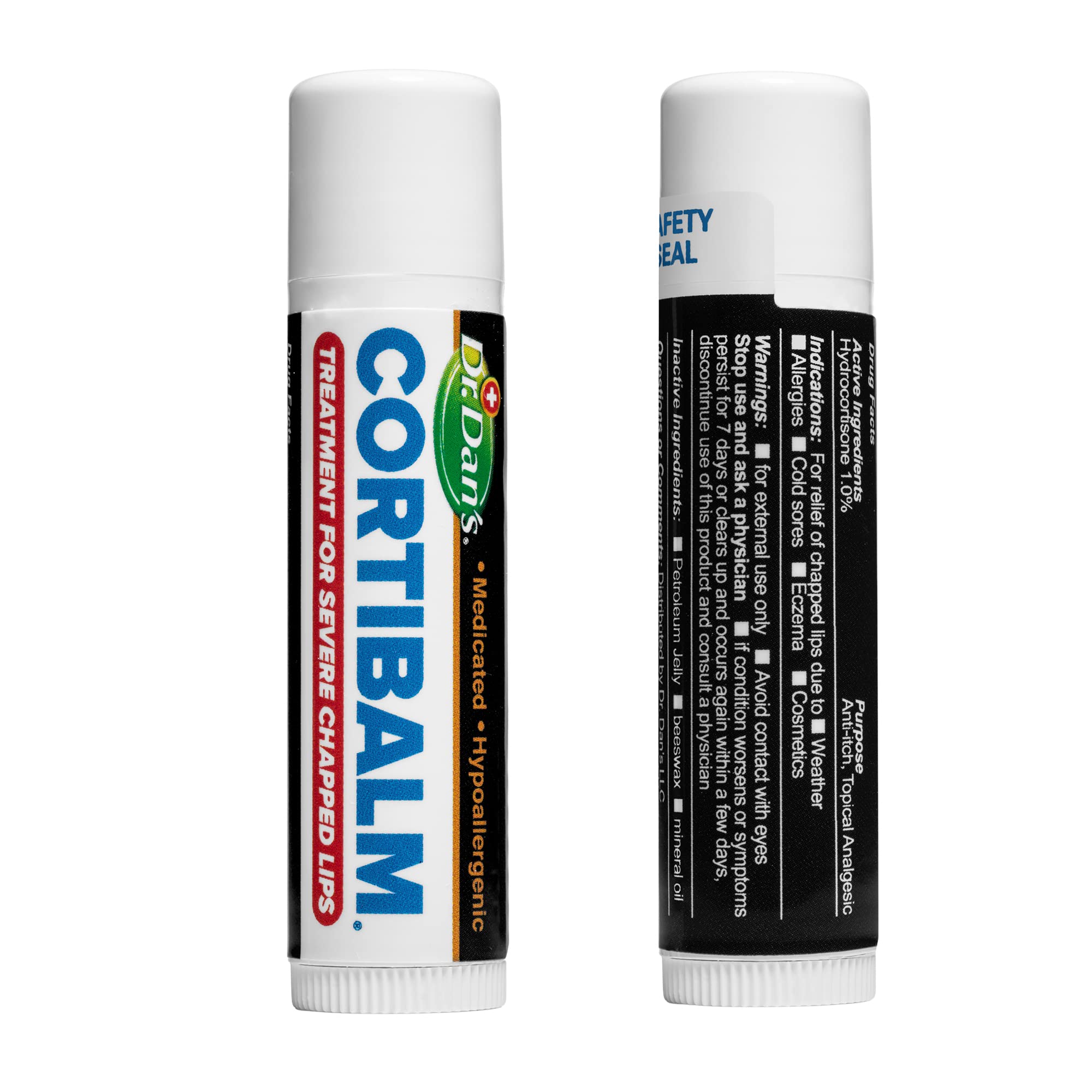 Dr. Dan's Cortibalm- 4 Pack - for Dry Cracked Lips - Healing Lip Balm for Severely Chapped Lips - Designed for Men, Women and Children