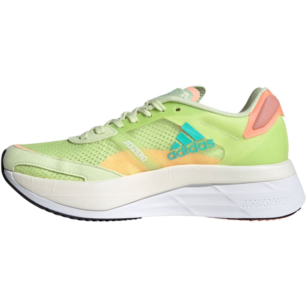 adidas Adizero Boston 10 Running Shoe - Women's Almost Lime/Mint Rush/Light Flash Orange, 9.5