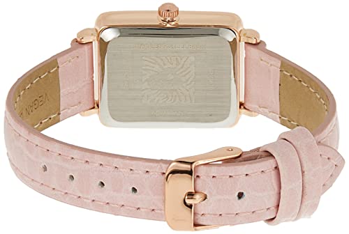 Anne Klein Women's Japanese Quartz Dress Watch with Faux Leather Strap, Pink, 14 (Model: AK/3820RGPK)