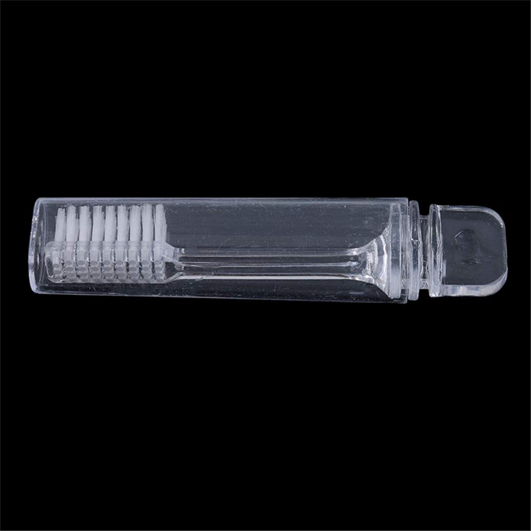 Kshcf Folding Toothbrush Plastic Transparent Portable Outdoor Travel Camping Foldable Teethbrush Soft Hair Solid Color Tooth Brush
