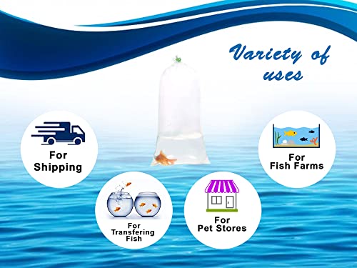 ALFA Fishery Bags Round Corners Bottom Leak Proof Clear Plastic Fish Bags Size 6 Inches for Marine and Tropical Fish Transport 2 mil. (6" x 12" / 100 Pack)