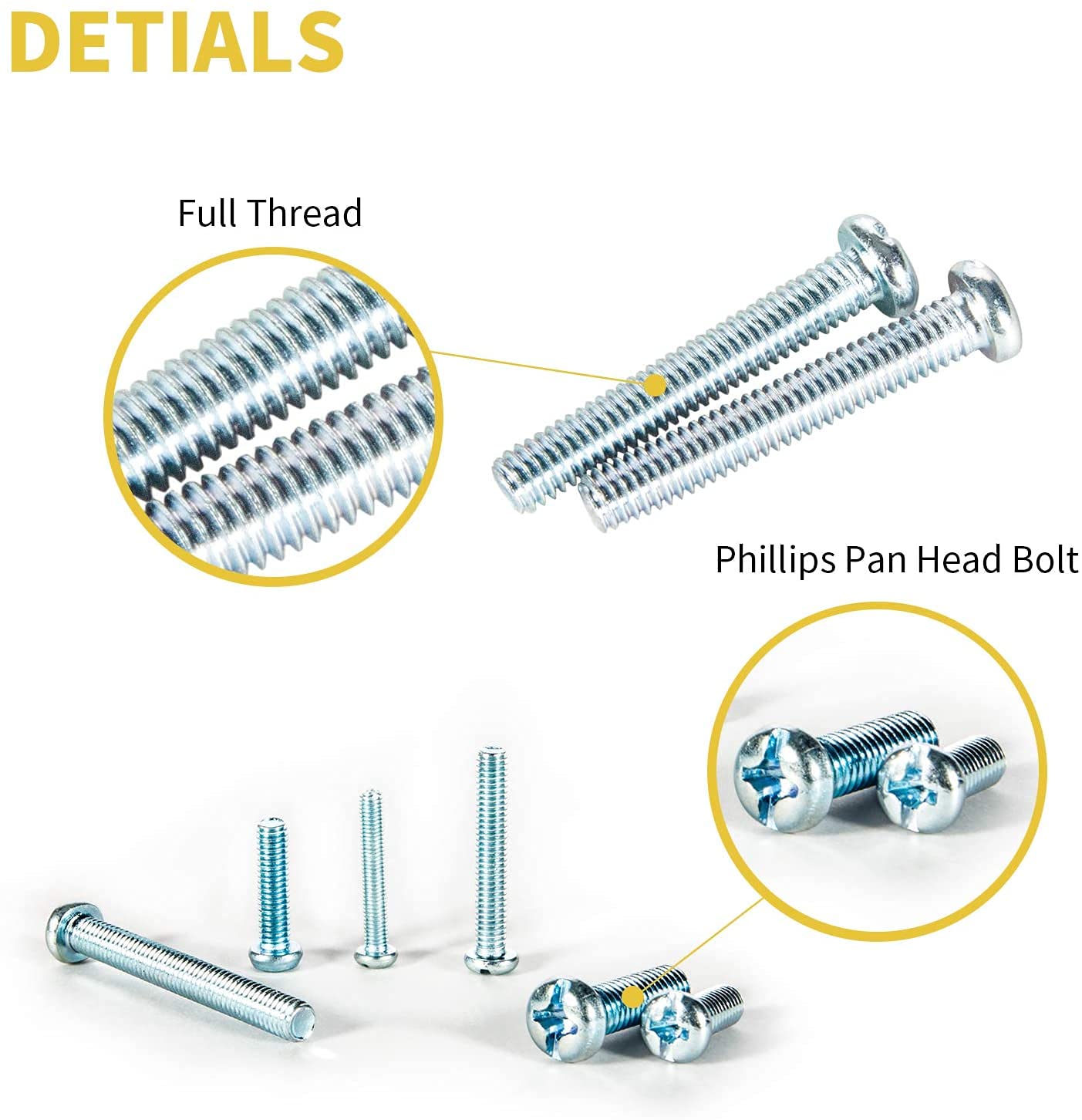 Maexxna 320pcs SAE Machine Screws, Bolts, Nuts and Washers Assortment Kit, Zinc-Planted, Round Head, Philips & Slotted, Includes 7 Most Common Sizes