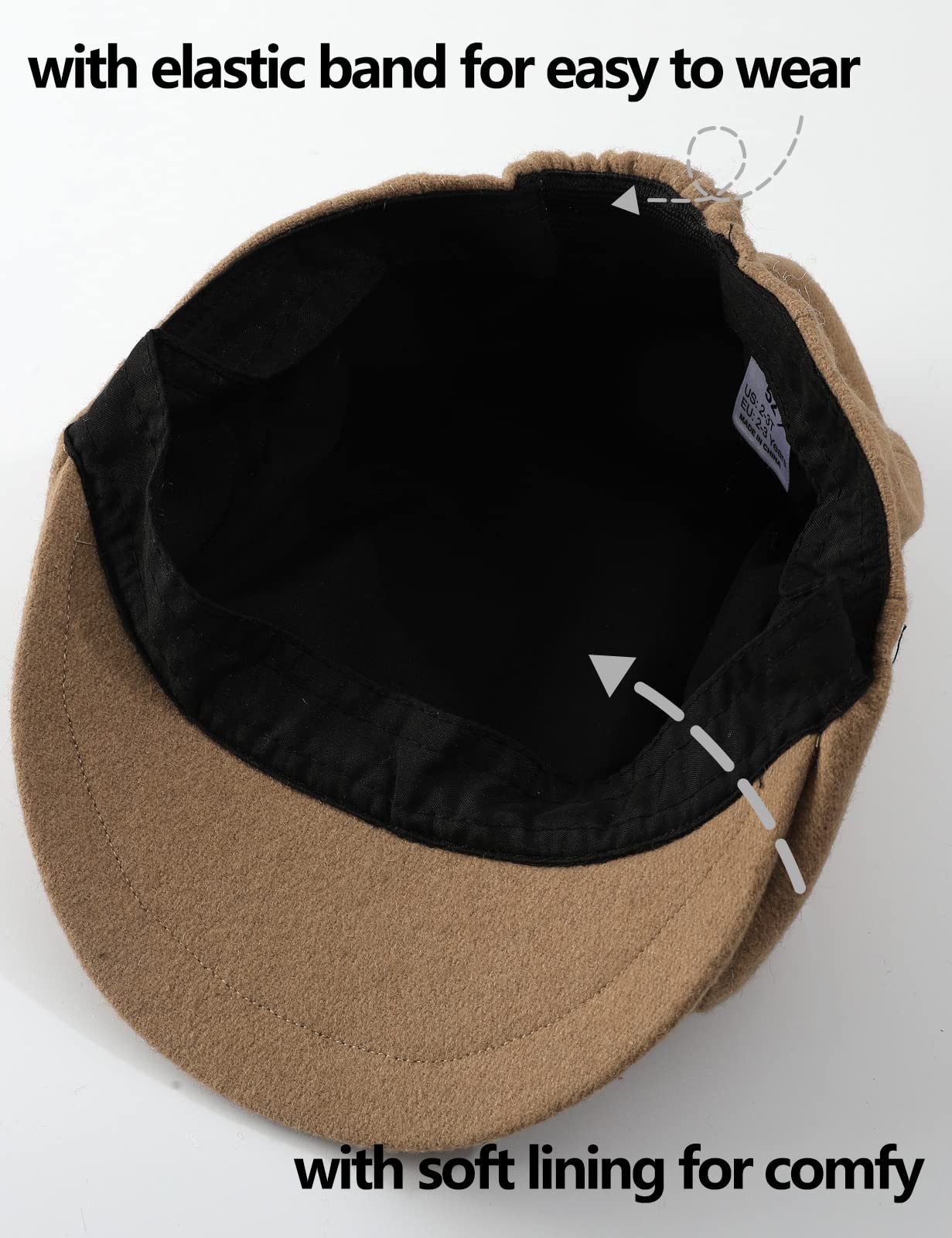 A&J DESIGN Newsboy Hats for Boys Infant Flat Scally Irish Brown Cap Tan 3-6 Months