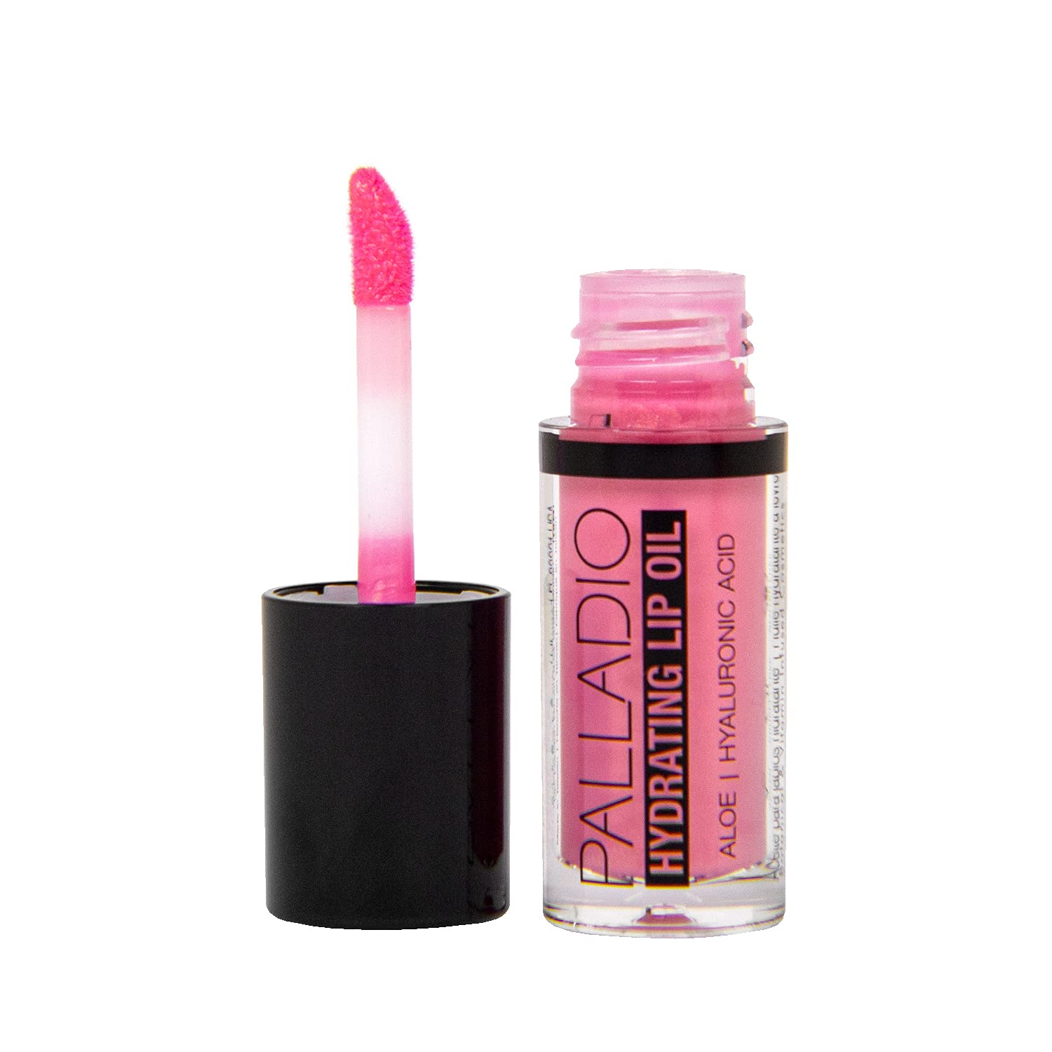 Palladio Hydrating Lip Oil Infused with Hyaluronic Acid, Non-Sticky Formula, Subtle shine with tinted sheer color, liquid lipstick, prevents chapped lips, Vegan & Cruelty-Free | 0.13 Oz. (AS IF!)