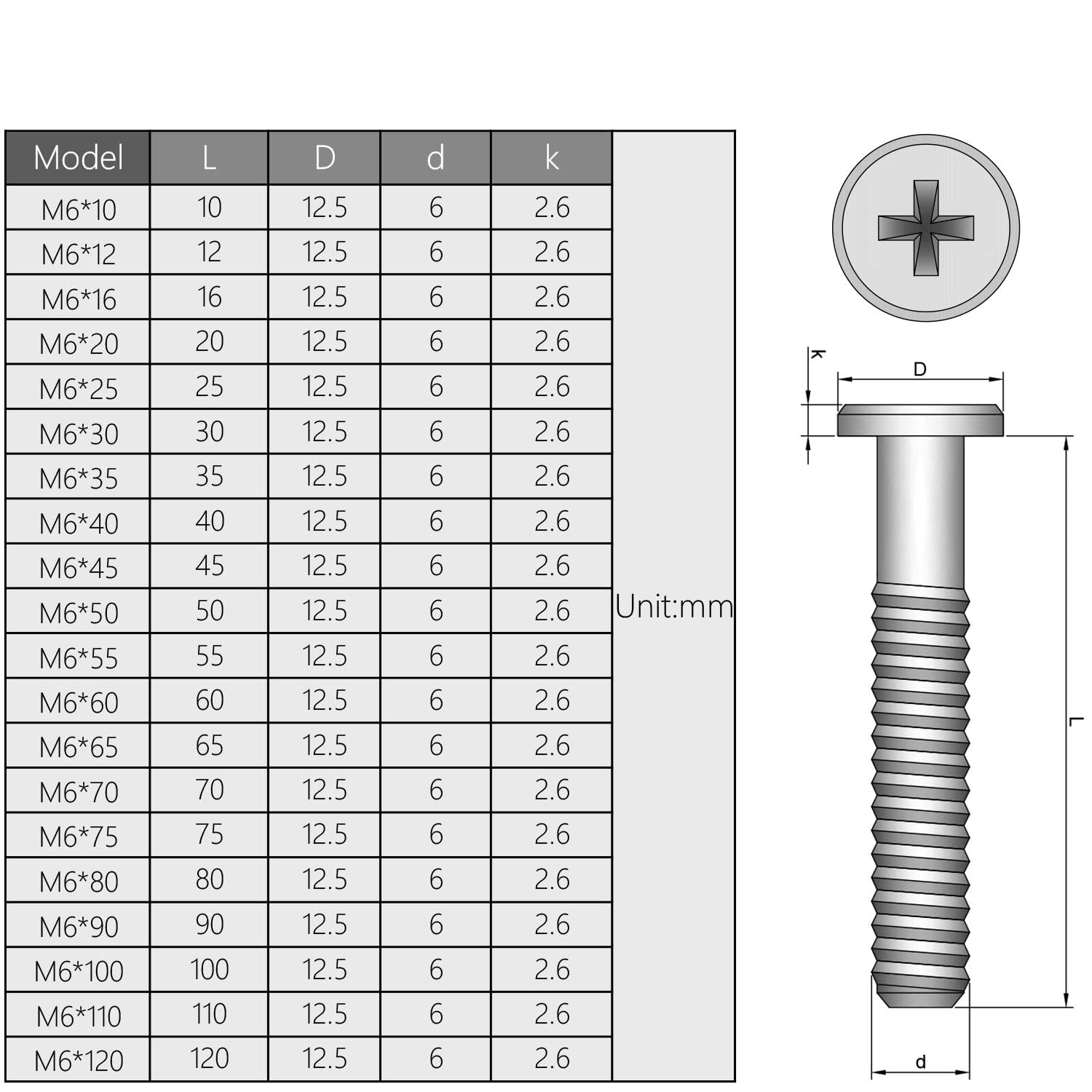 MroMax 10pcs M6-1 x 100mm Flat Head Machine Screws, Extra Long Phillips Head Bolts, Carbon Steel Screw Half Thread, Metric, Replacement Screws for Double Bed Furniture TV Rack Wall Hanging