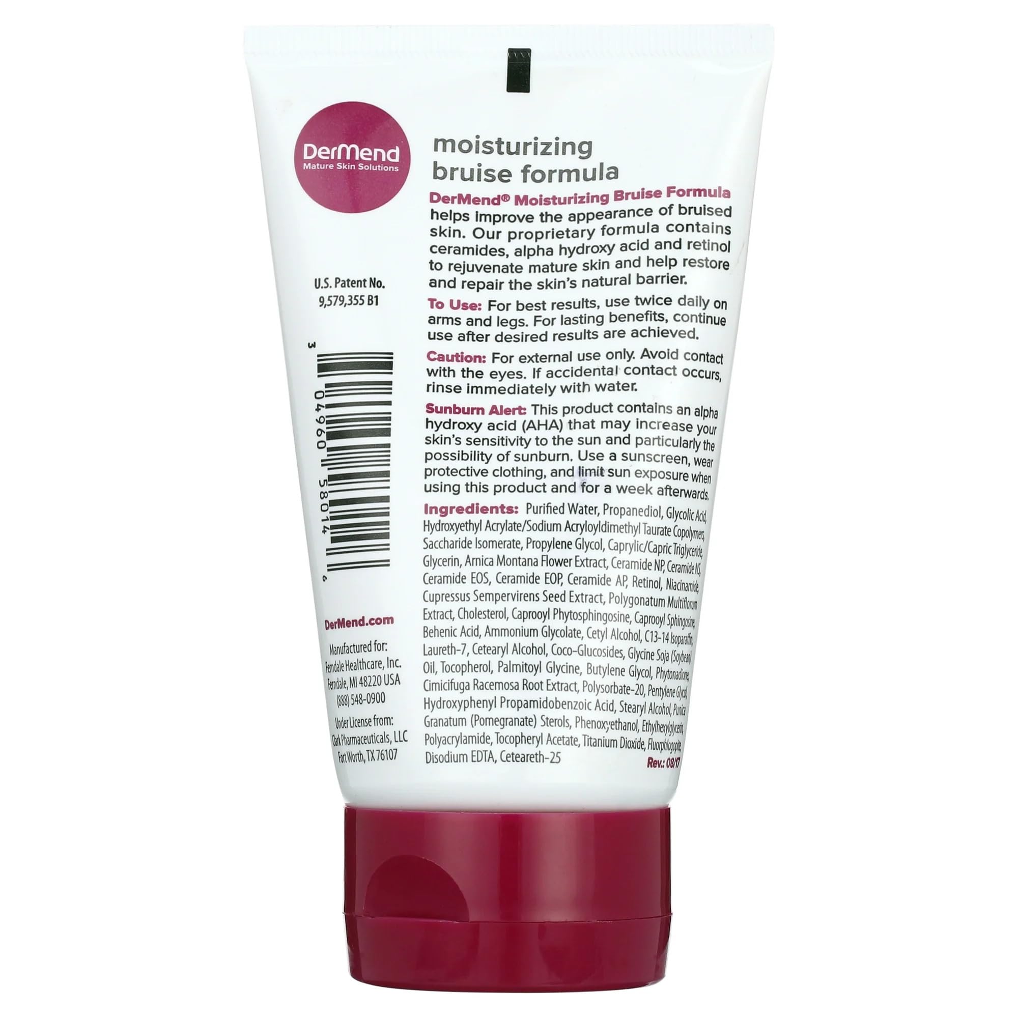 DerMend Moisturizing Bruise Formula Cream 4.50 oz (Pack of 2)