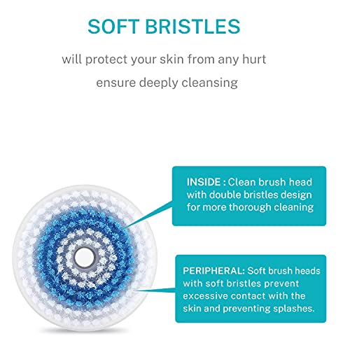 4 Pack Compatible Replacement Facial Cleansing Brush Heads