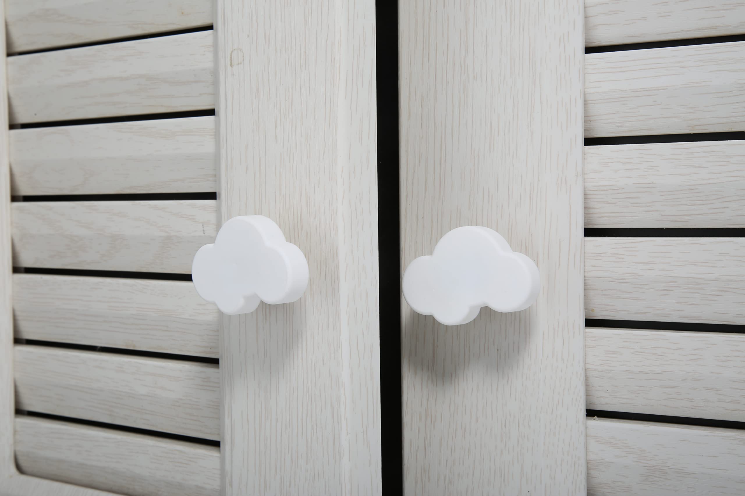 Mgoodoo Cloud Cartoon Kids Room Knob, 4.5cm Cute White Dresser Handles Soft Rubber Decor Pull for Door Wardrobe Toy Organizer Box Bookcase Bedroom Single Hole