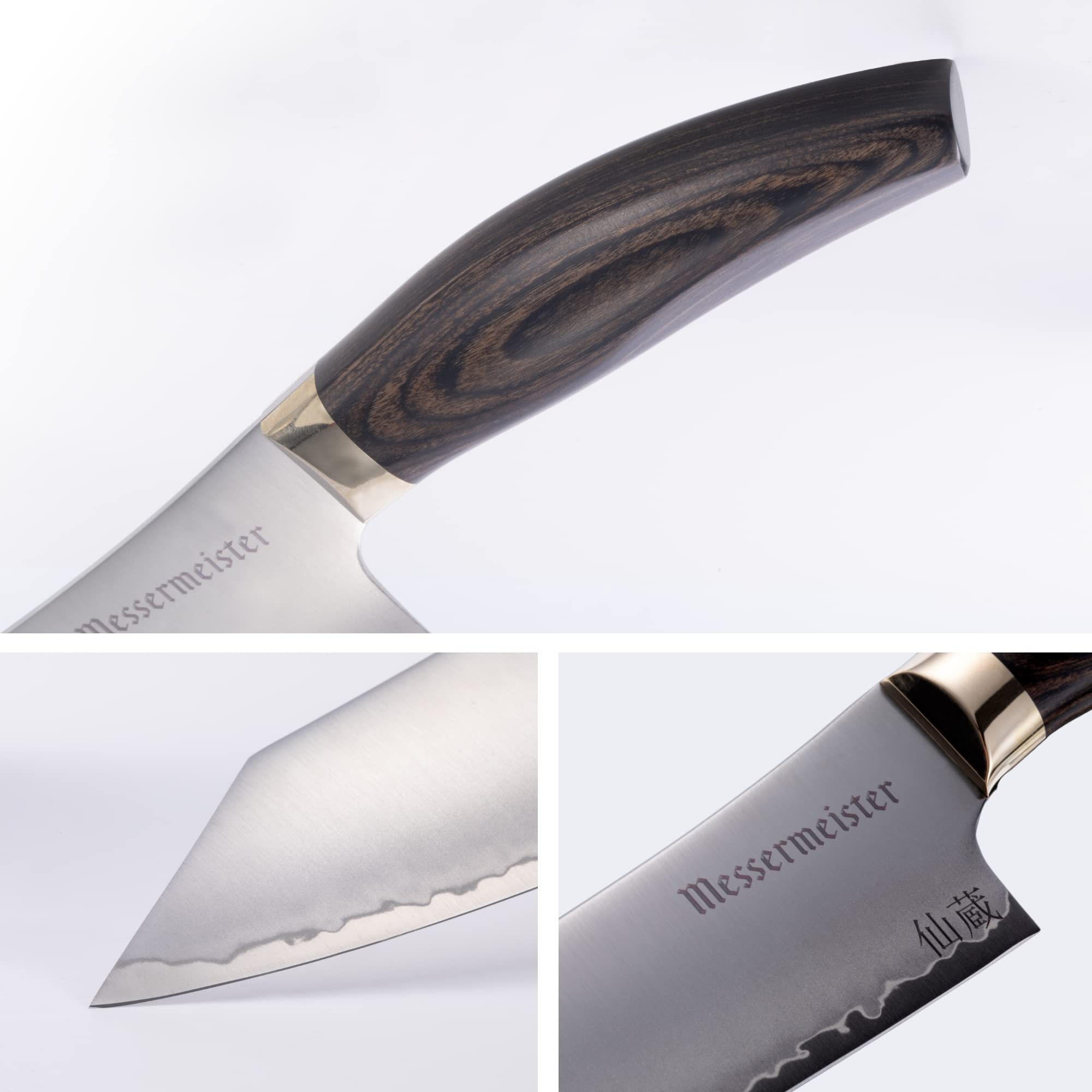 Messermeister Kawashima 10” Slicer Knife - SG2 Powdered Steel, Eco-Brass Bolster & Walnut Pakkawood Handle - Made in Seki, Japan
