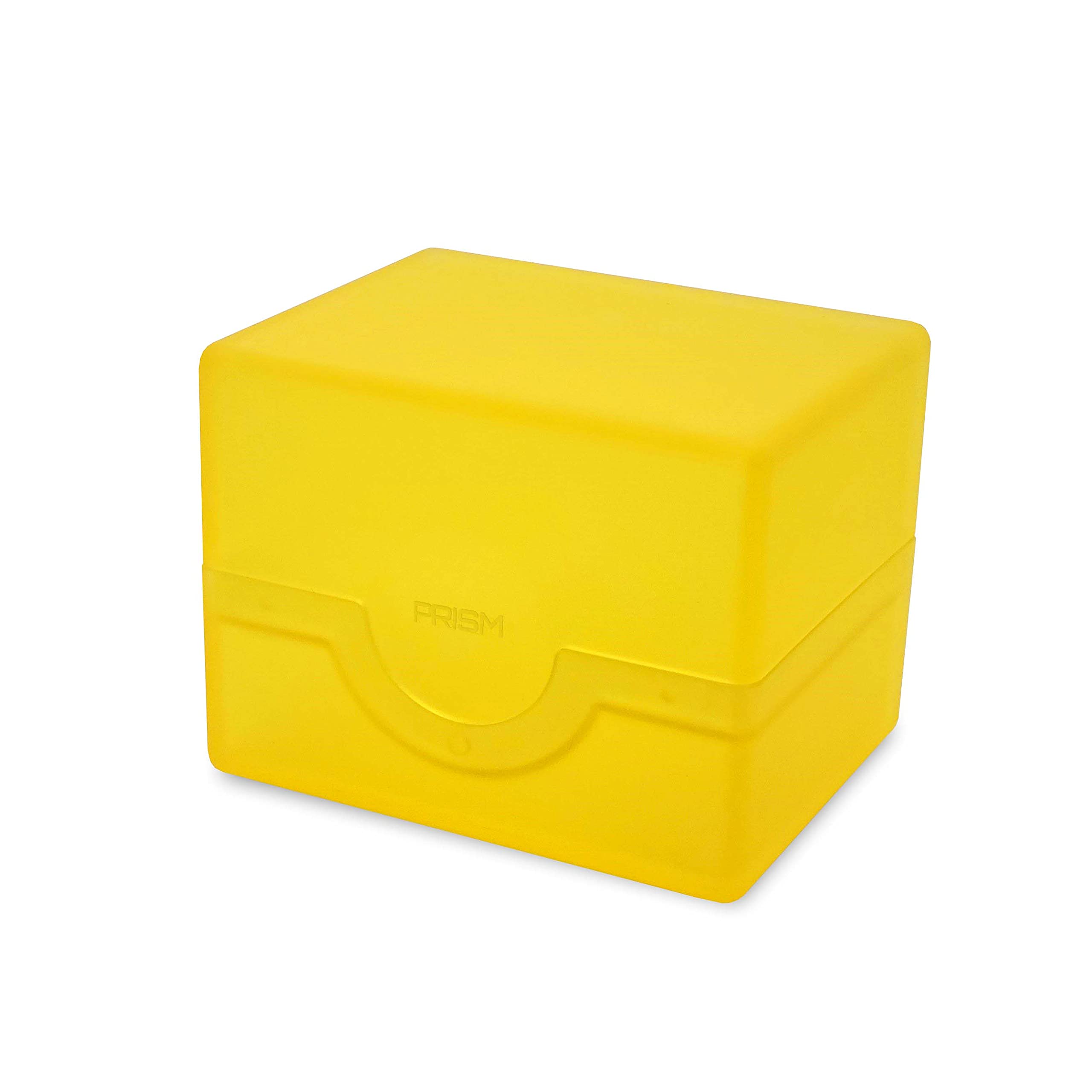 BCW Spectrum Prism Deck Case - Xanthic Yellow - 1 ct | Secure Snap Closure Card Deck Case | Fits 100 Double-Sleeved Cards | Trading Card Deck Storage Ideal for Magic the Gathering, Pokemon, and More