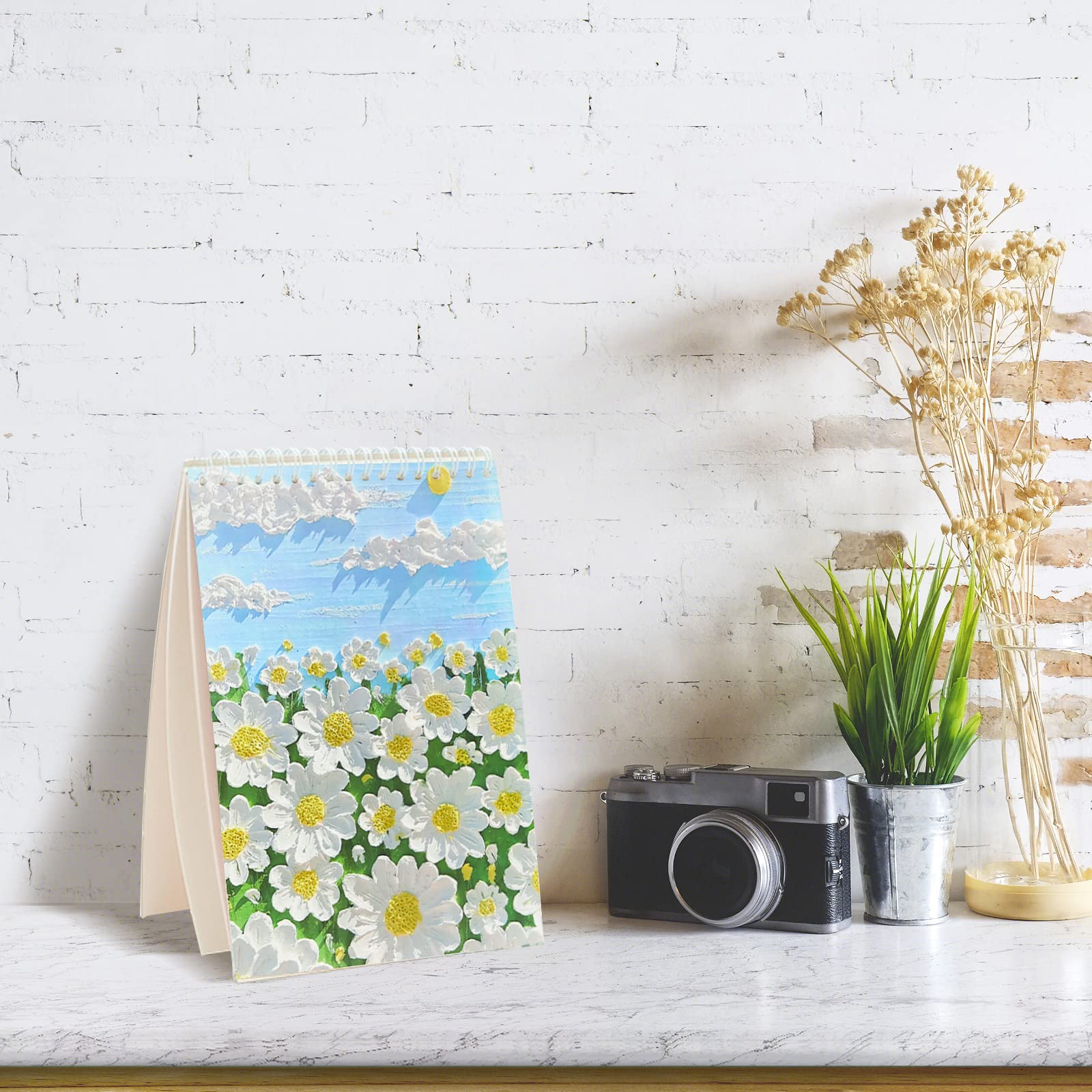 A4 Size Sticker Storage Book Collecting Album 40 Sheets Reusable Stickers Collection Organizer 8.3 x 11.7 Inches Blank Release Paper Book (Daisy)