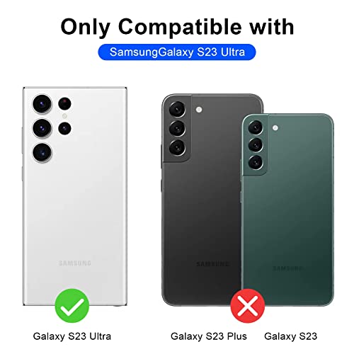ANNGELAS Magnetic Phone Case Compatible with Samsung Galaxy S23 Ultra β Shockproof Clear Cell Phone Case Works with Wireless Charging, MagSafe Card Wallet β Sleek Protective Case β Mag Safe Case