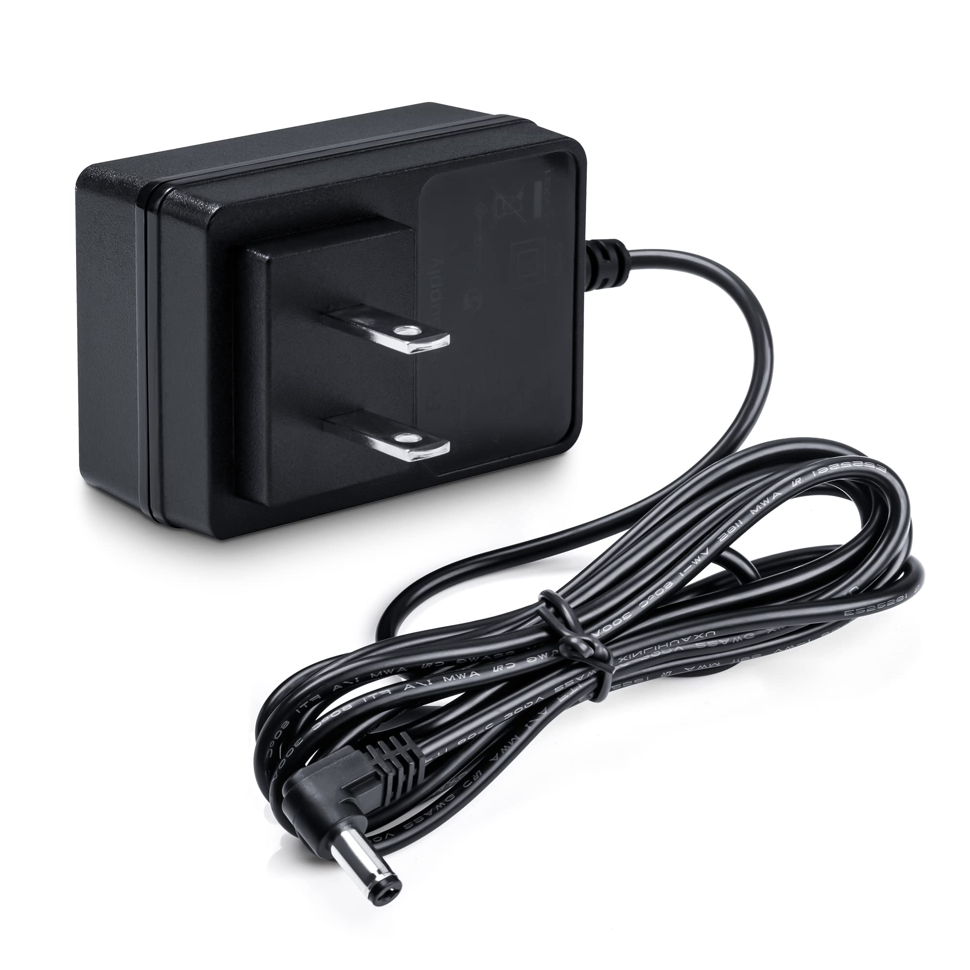 6.5ft Cable 12V 2A Power Supply with 90 Degree Angle, 12V/2A 24W Wall Plug AC Adapter 5.5mm x 2.1mm for LED Light Panel VILTROX L116T L162T L132T YN300 Led Light Strip Camera Monitor Router