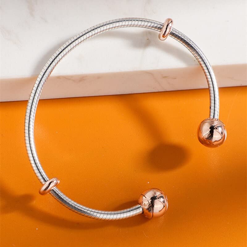 2019 Silver 925 Snake Open Bracelets bangles for women Diy With Beaded charms Rose gold Jewelry Gift