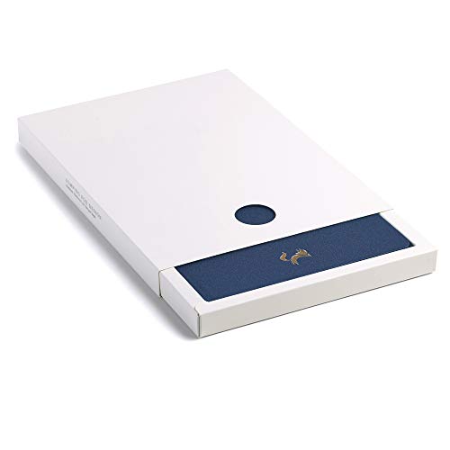 Jumping Fox Design Premium A5 Lined Journal Hardcover Notebook, Medium 5.6 x 8.4 inches, 100gsm Quality Paper, Numbered Pages, Inner Pocket, Unique Leatherette, Twilight Blue