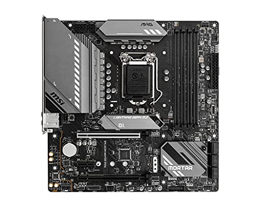 MSI MAG B560M MORTAR Gaming Motherboard (mATX, 11th/10th Gen Intel Core, LGA 1200 Socket, DDR4, PCIe 4, CFX, M.2 Slots, USB 3.2 Gen 2, 2.5G LAN, DP/HDMI)