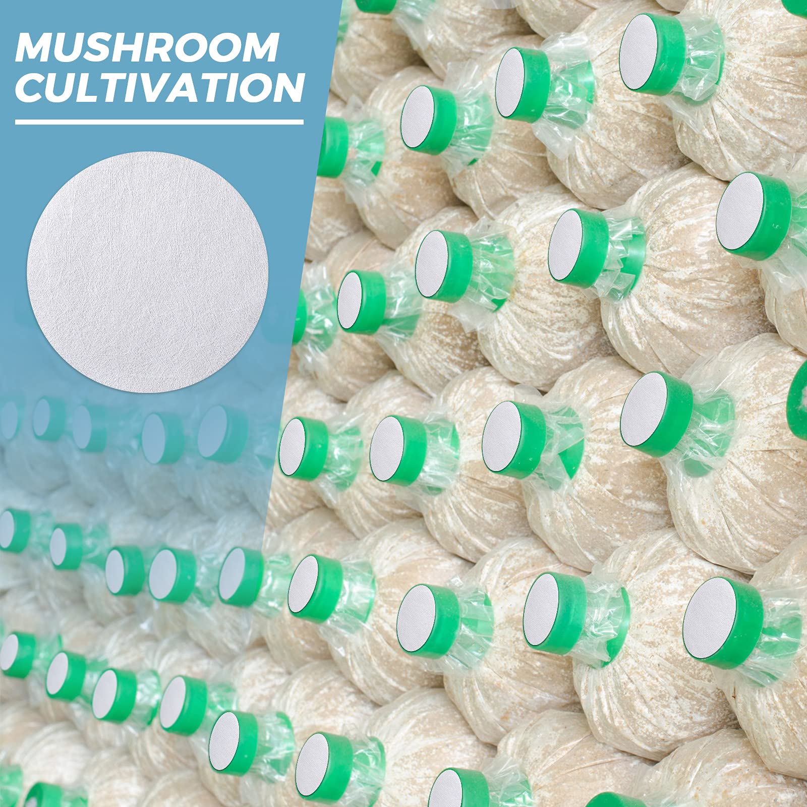 Zonon Synthetic Filter Paper Stickers 90 mm Filter Disc Wide Mouth Filter Paper Stickers for Buchner Funnel, Mushroom Cultivation, High Temperature and High Pressure Resistance
