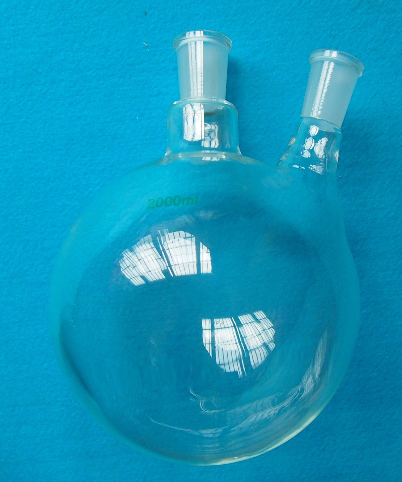 Deschem 2000ml,24/40,2-Neck,Round Bottom Glass Flask,2L Reaction Vessel,Double Necks