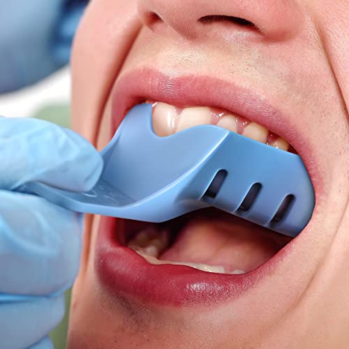 Annhua Dental Impression Trays Autoclavable 10 PCS, Perforated Impression Trays Set Plastic Teeth Holder for Dental Clinic, Lab Equipment, Dental Students - Blue