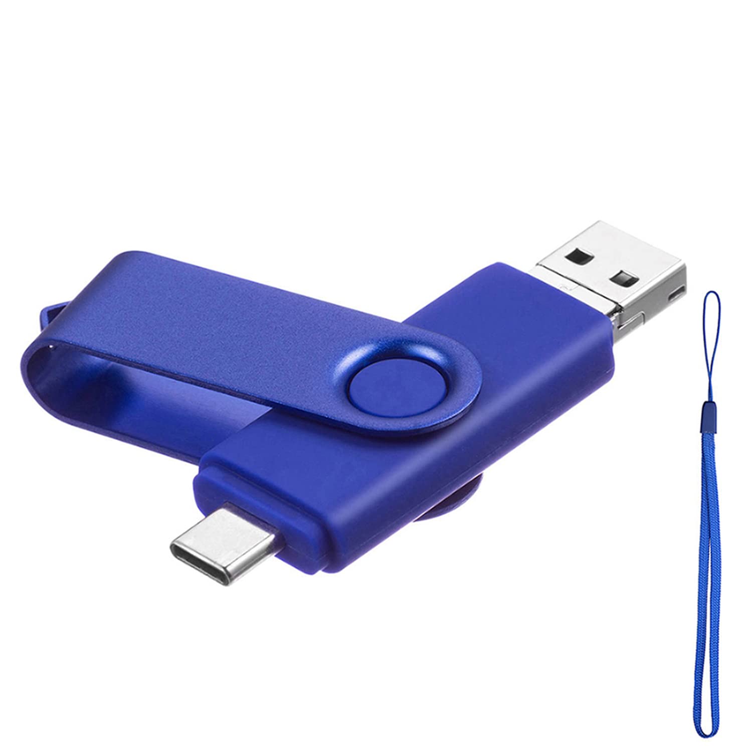 64GB Photo Stick, EASTBULL Android Flash Drive 3 in 1 USB Picture Keeper Memory Stick for Android/Type-C/Smartphone/Mac/PC/Laptop (Blue)